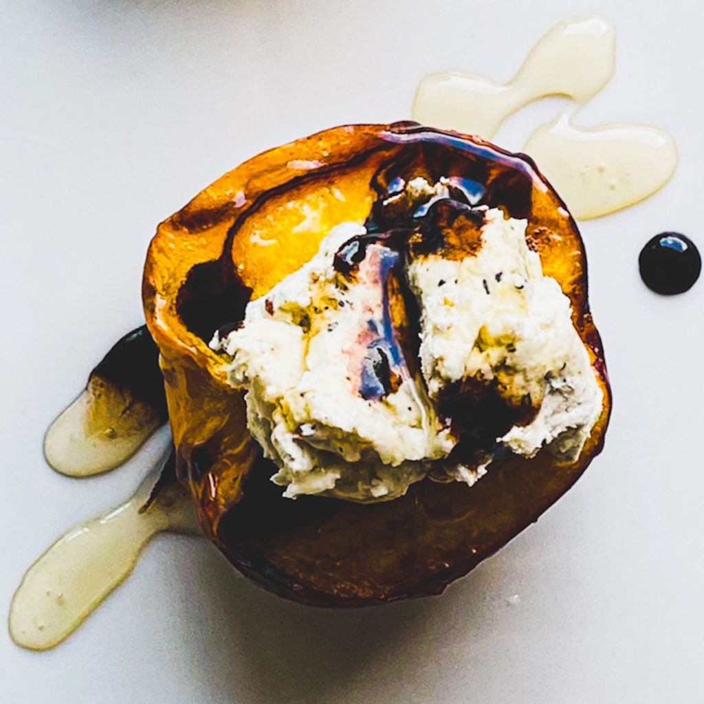 Grilled Peaches with Blue Duke Goats Cheese | The Gorgeous Spice Co.